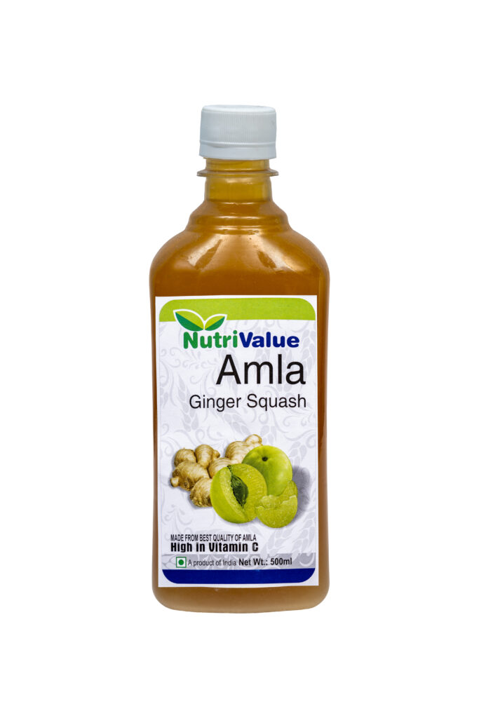 Nutrivalue Amla Ginger Squash, 500ml - Nutrivalue